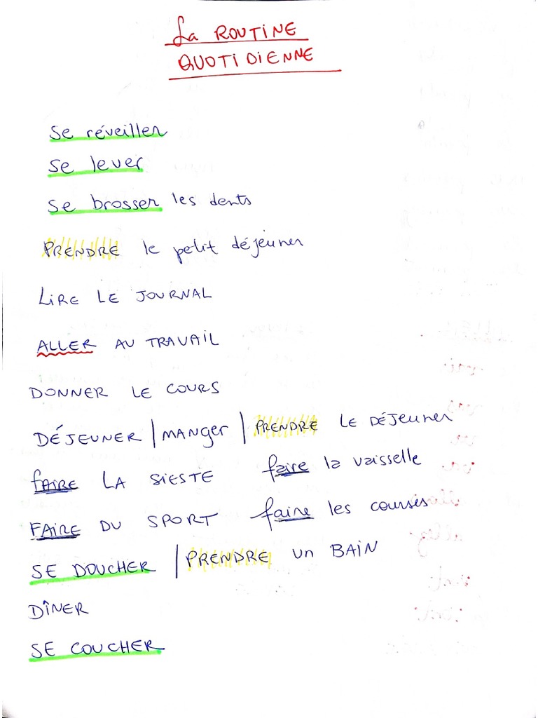 La Routine Quotidienne PDF | PDF