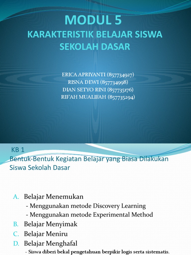 Perspektif Pendidikan SD Kelompok 3 Modul 5 Dan 6 Fix | PDF