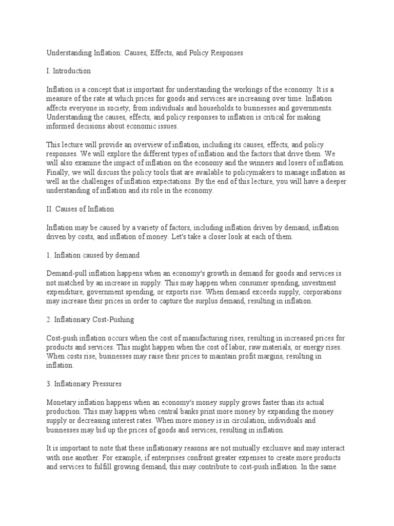 Understanding Inflation | PDF | Inflation | Monetary Policy