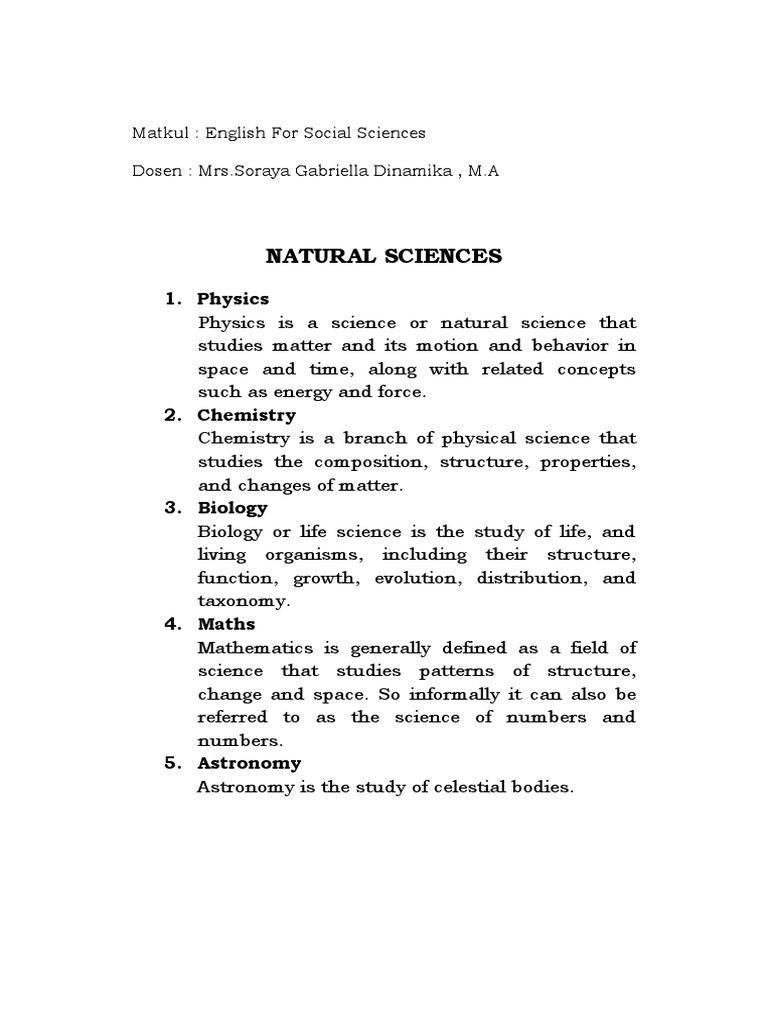English for Social Sciences Overview | PDF | Science | Social Sciences