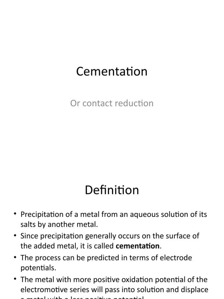 Cementation Process Explained | PDF | Technology & Engineering
