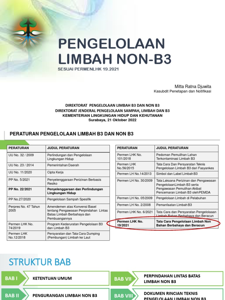Pengelolaan Limbah Non B3 (PermenLHK No 19 Tahun 2021) PDF | PDF