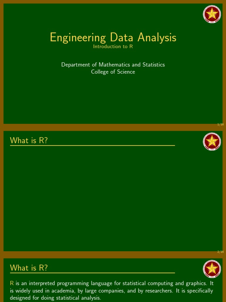 Introduction To R PDF | PDF Introduction To R PDF | PDF