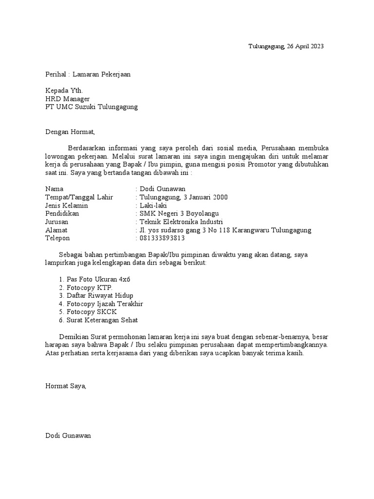 CV Dodi Gunawan | PDF