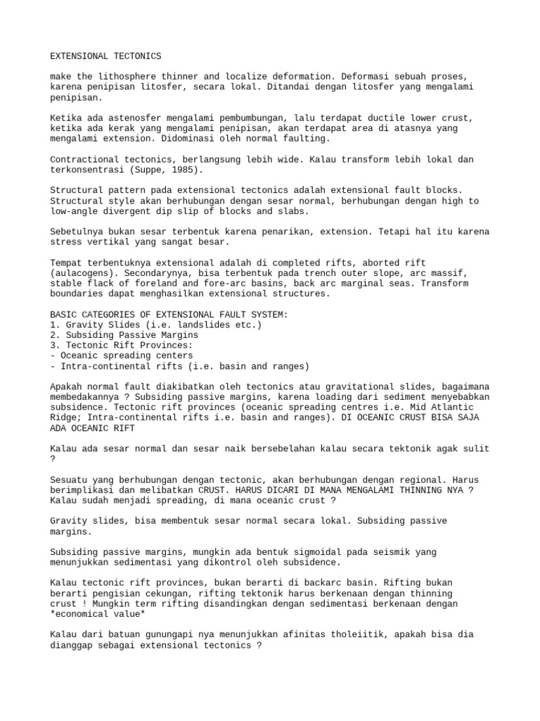 Day 5 - Extensional Tectonics | PDF