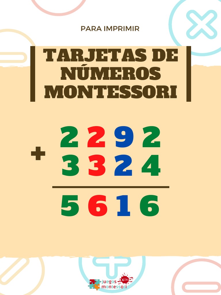 Tarjetas de Numeros Montessori para Imprimir | PDF