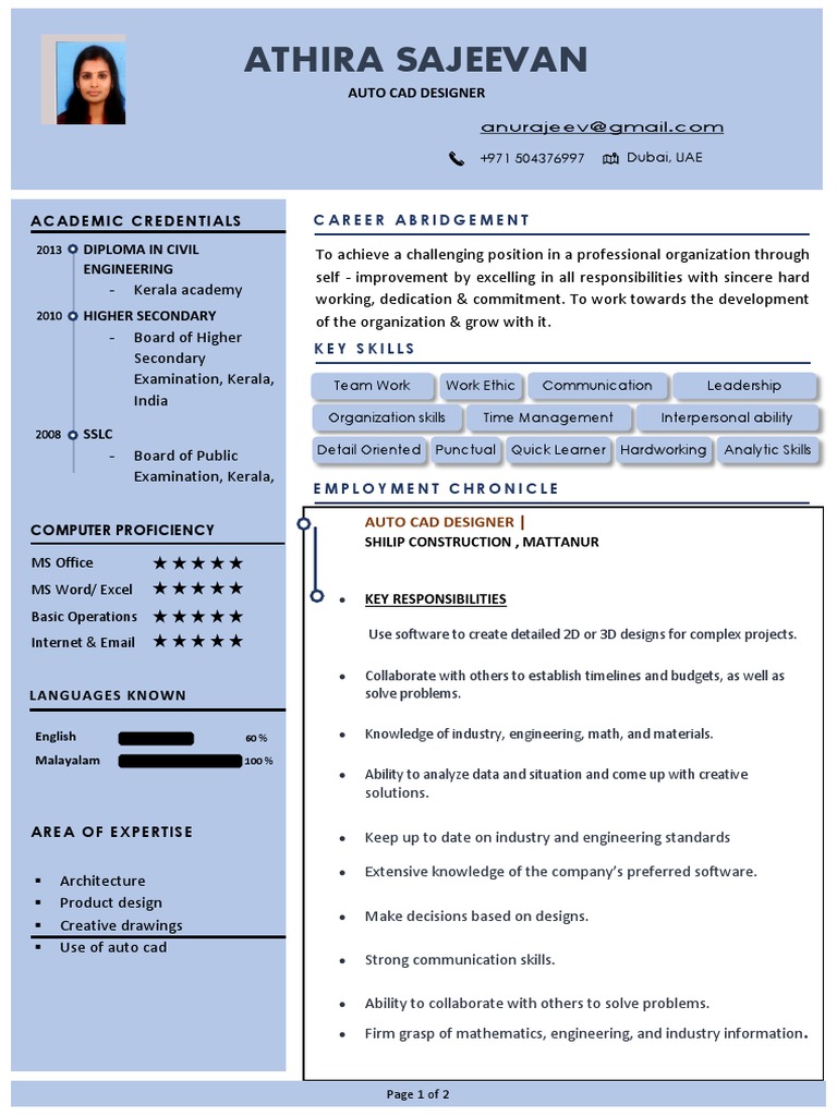 ResumeAthiraSajeevan PDF | PDF | Engineering | Communication