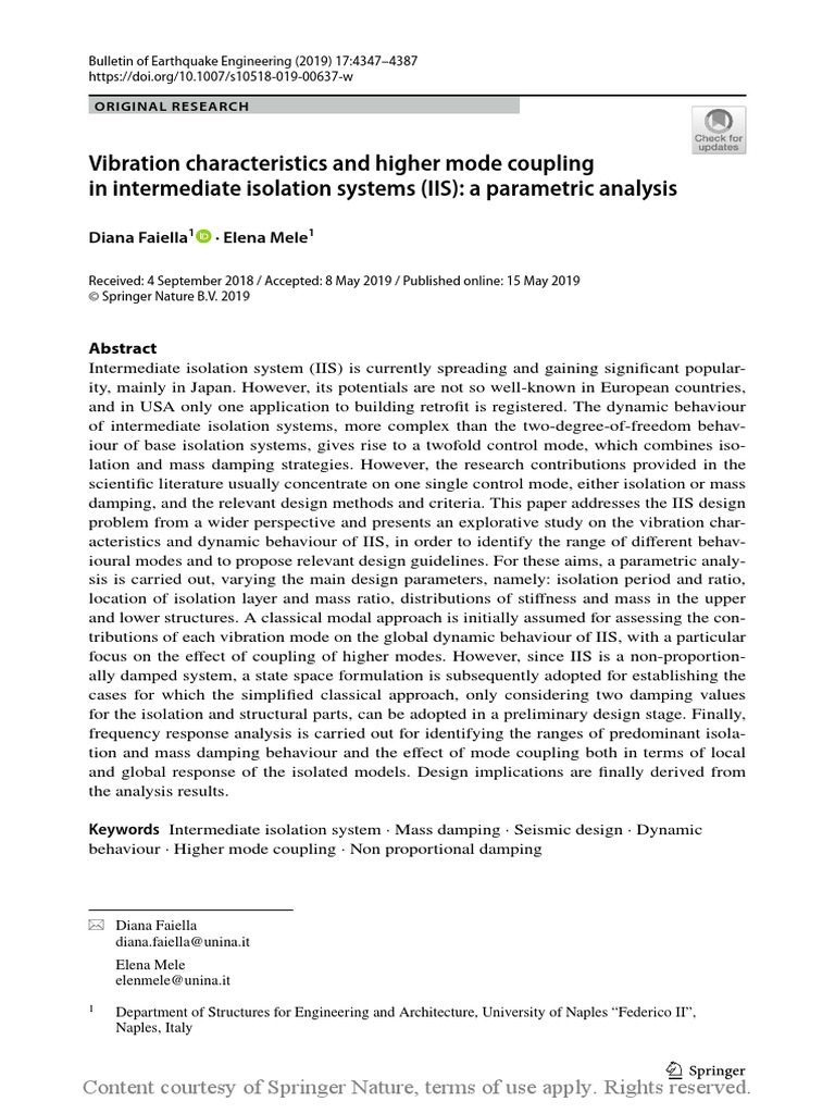 Vibration Characteristics and Higher Mode Coupling PDF | PDF ...