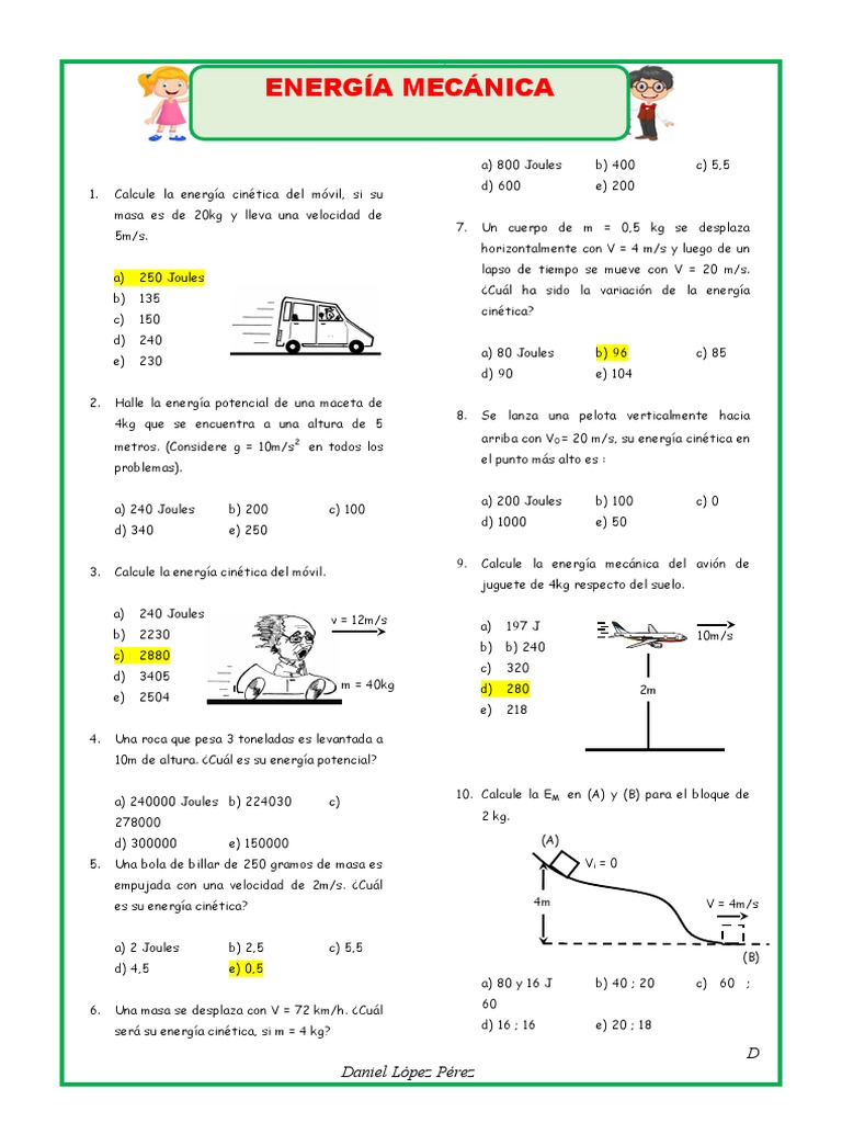 Práctica Calificada - Energia Mecanica | PDF
