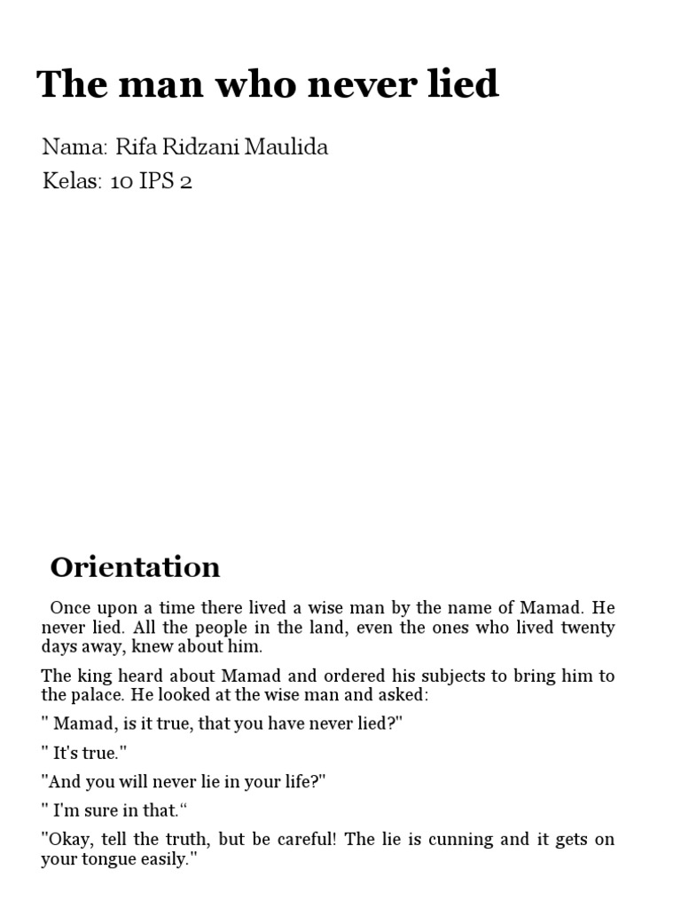 The Man Who Never Lied | PDF