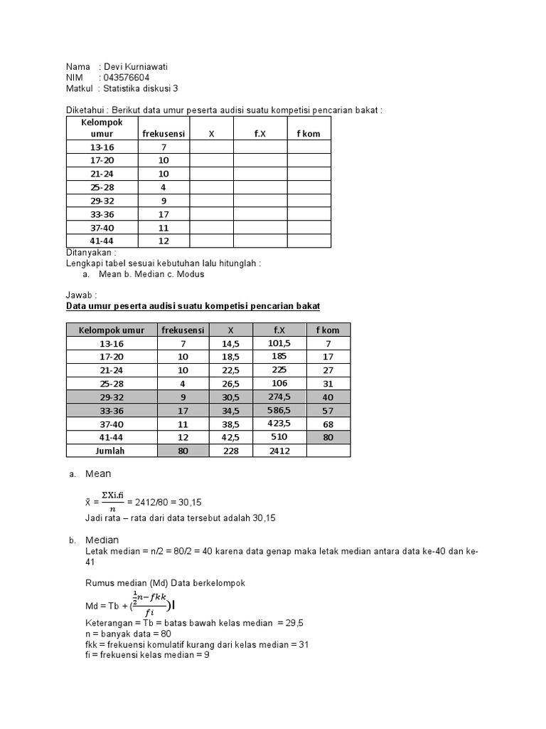 Diskusi 3 - Devi K - Statistika Ekonomi PDF | PDF | Sains & Matematika | Komputer