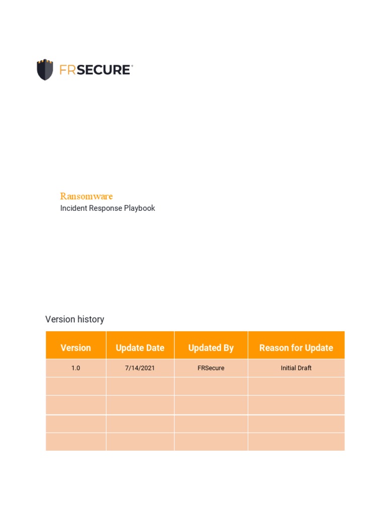 Ransomware Response Playbook | PDF