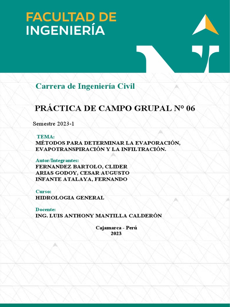 PC-06 - Hidrologia. - Grupo 01 | PDF | Evapotranspiración | Evaporación
