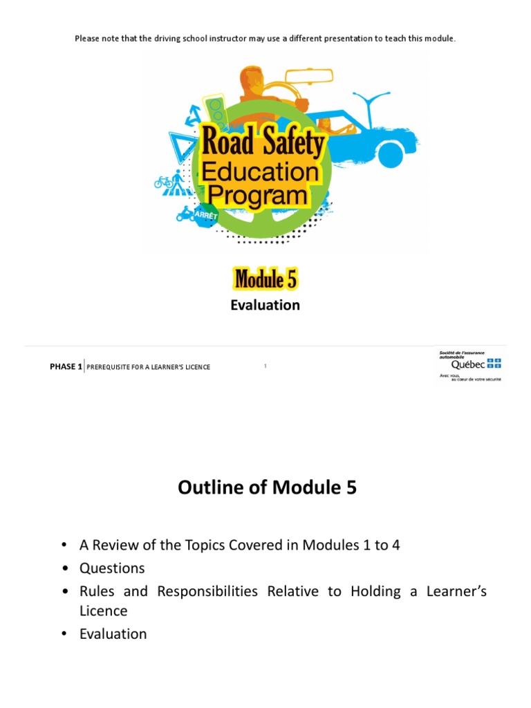 Module 5: Driver Evaluation Overview | PDF | Transport | Vehicles
