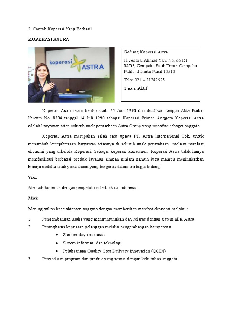 Koperasi Berhasil - Koperasi Astra | PDF