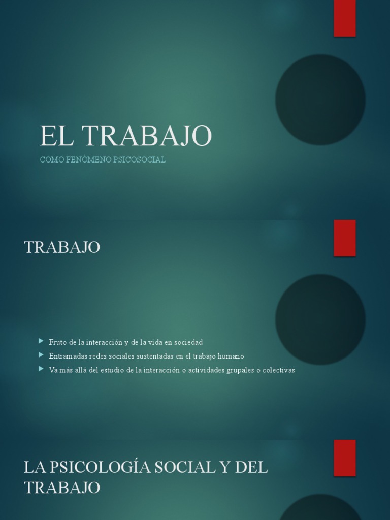 El Trabajo Como Fenomeno Psicosocial | PDF