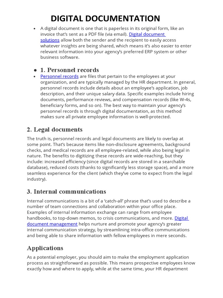 Digital Documentation | PDF | Business | Finance & Money Management
