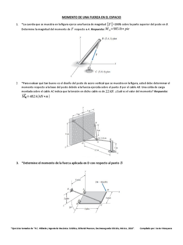 Momento de Fuerza en Estática | PDF | Ciencia y matemáticas