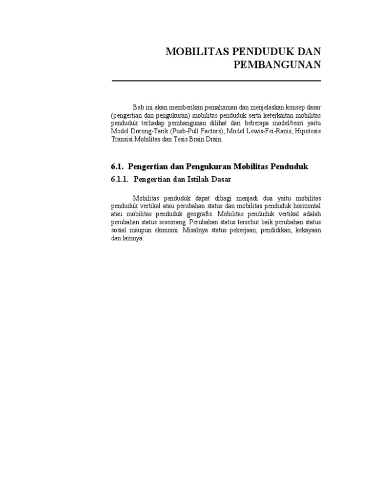Mobilitas Penduduk | PDF