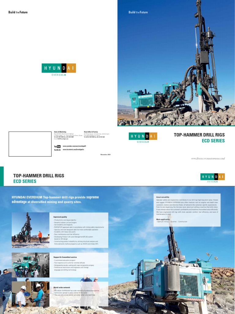Top Hammer Drill Rigs ECD Series Catalog PDF | PDF