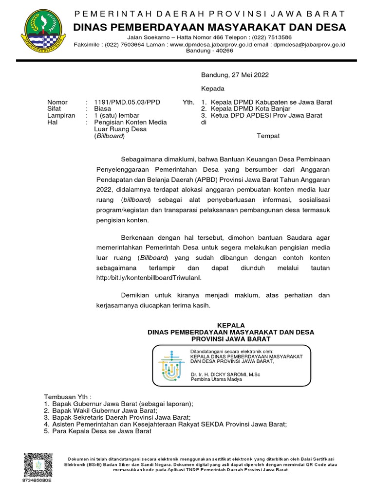 2022-05-27 PPD Pengisian Konten Media Luar Ruangan Desa DPMD Kab Se JBR 1191 PMD 31052022 132024 ...