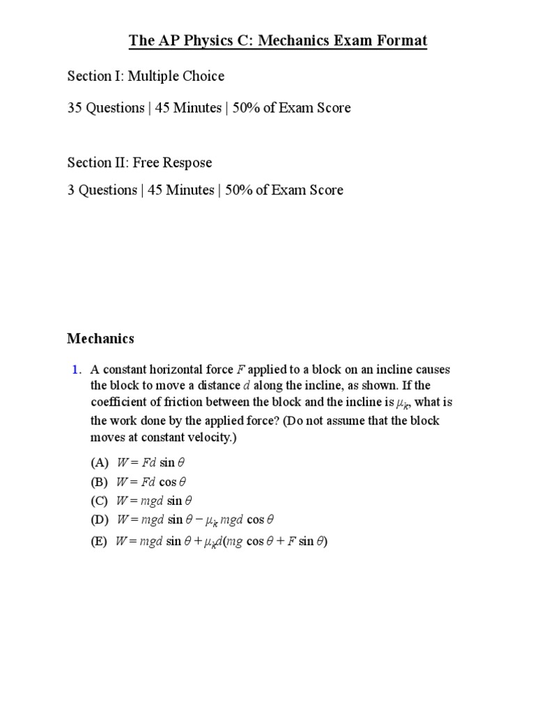 AP Mechanics FLT2 PDF | PDF | History