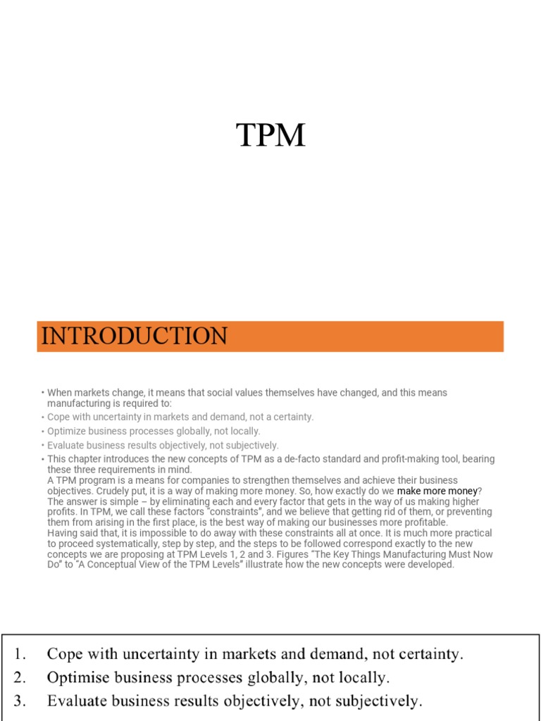 TPM | PDF | Cost | Cost Of Goods Sold