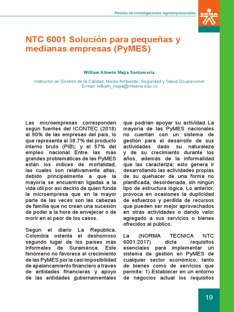 NTC 6001 Solución para Pequeñas y Medianas Empresas (PyMES) PDF | PDF