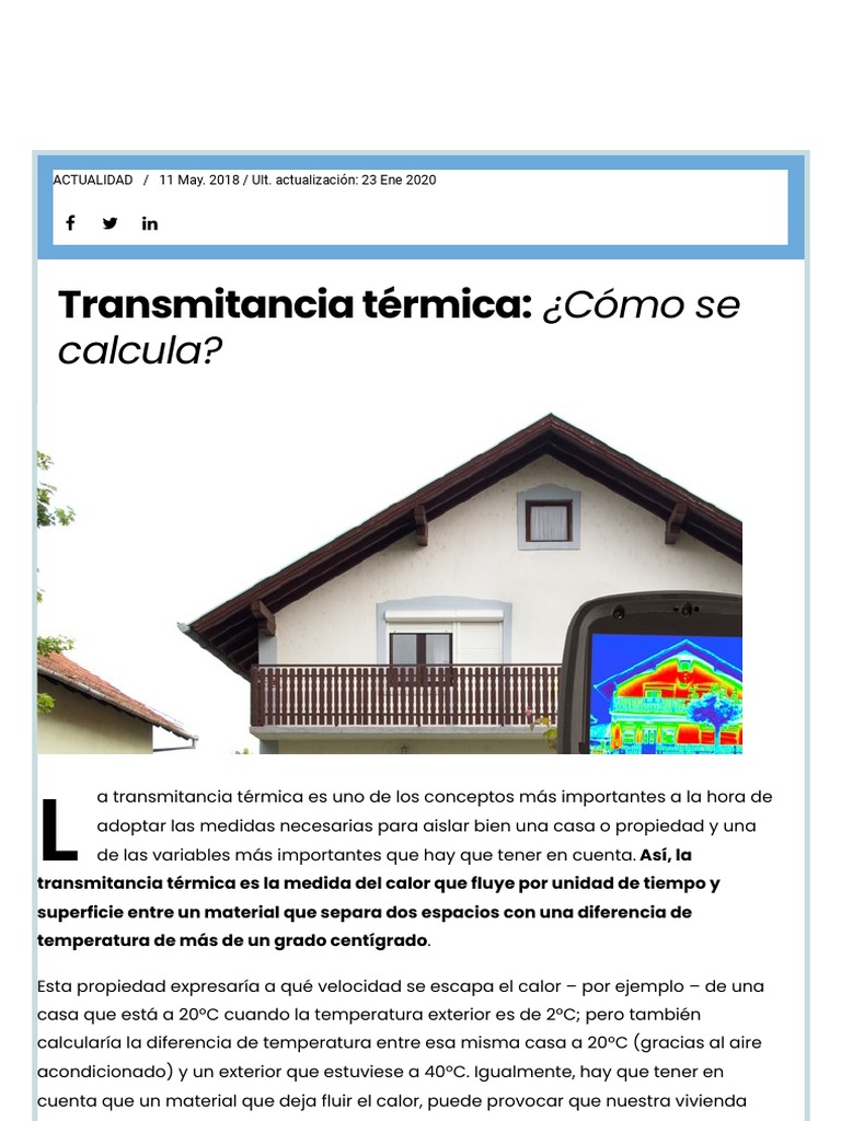 Transmitancia Térmica - ¿Cómo Se Calcula - Blog Climalit PDF | PDF ...