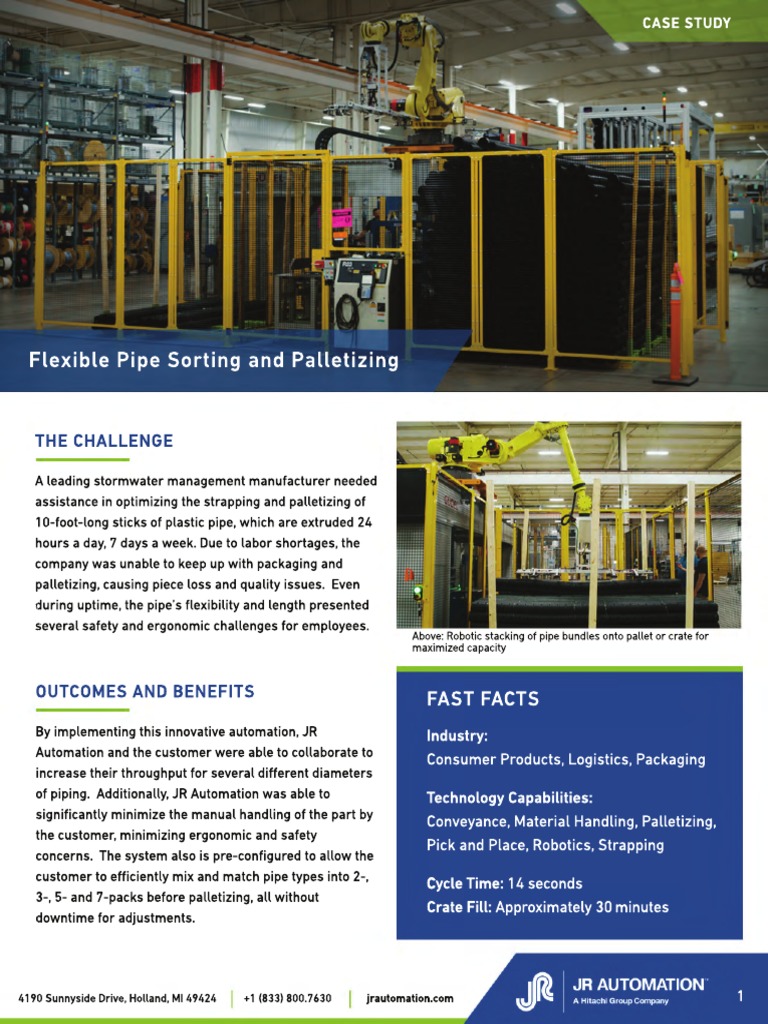 Flexible Pipe Sorting and Palletizing Case Study PDF | PDF
