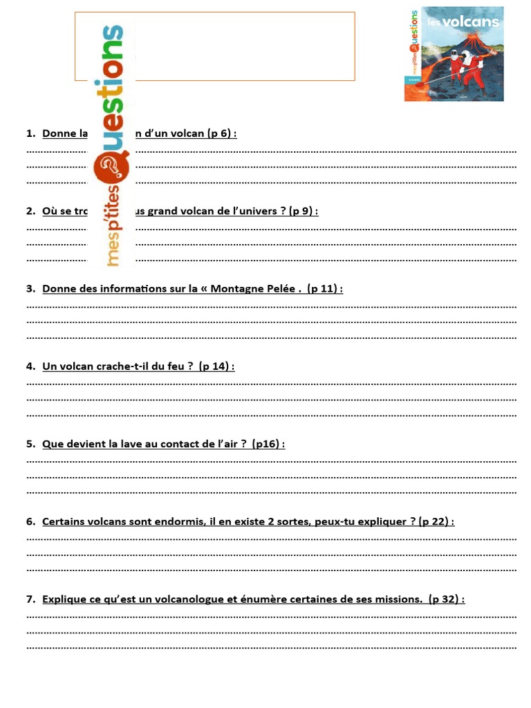 Comprendre les volcans pour CM1-CM2 | PDF | Volcan | Lave