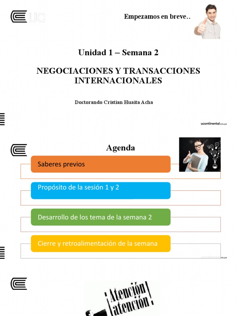 Semana 2 Negociac. Transacc - Internac. Sesion 1 y 2 | PDF | Globalización | Gobernancia