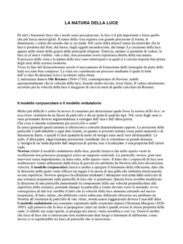 La Natura Della Luce PDF | PDF