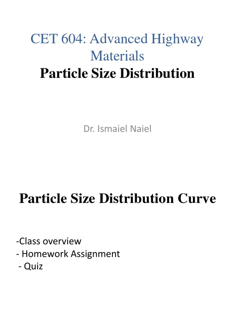 Particle Size Distribution Curveالمحاضرة 4 PDF | PDF