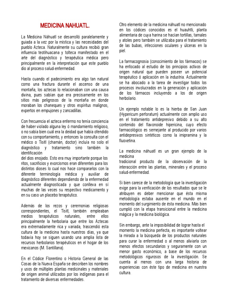 Medicina Náhuatl.docx | PDF