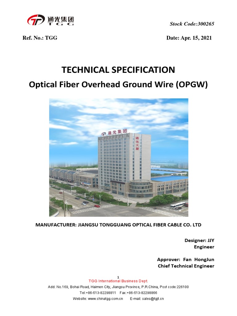 OPGW Technica Document | PDF | Optical Fiber | Radiation