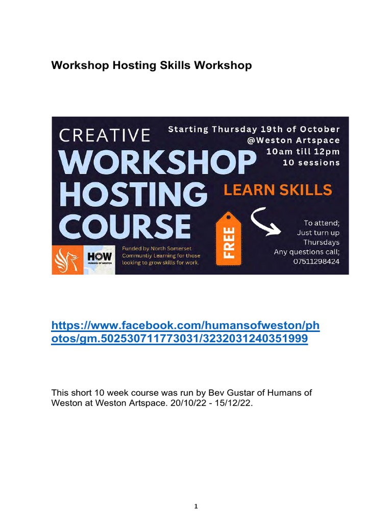 Workshop Hosting Skills Overview | PDF