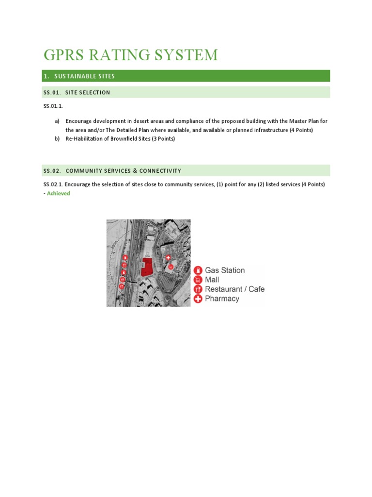 GPRS Sustainable Sites and Energy Efficiency | PDF
