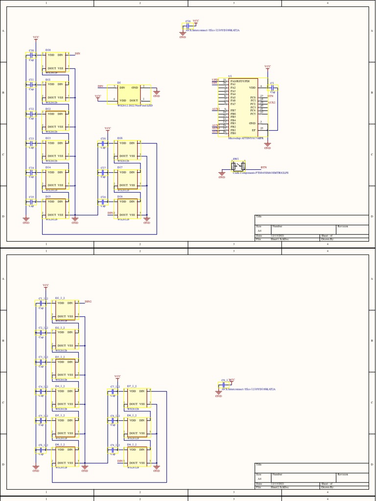 Schematic Diagram for a Microcontroller Board with Neopixel LEDs and ...