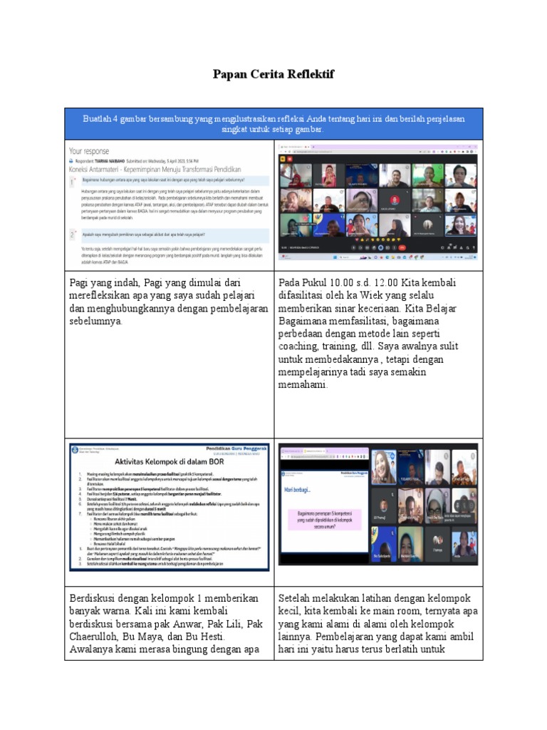 9 Refleksi Model Papan Cerita Reflektif | PDF