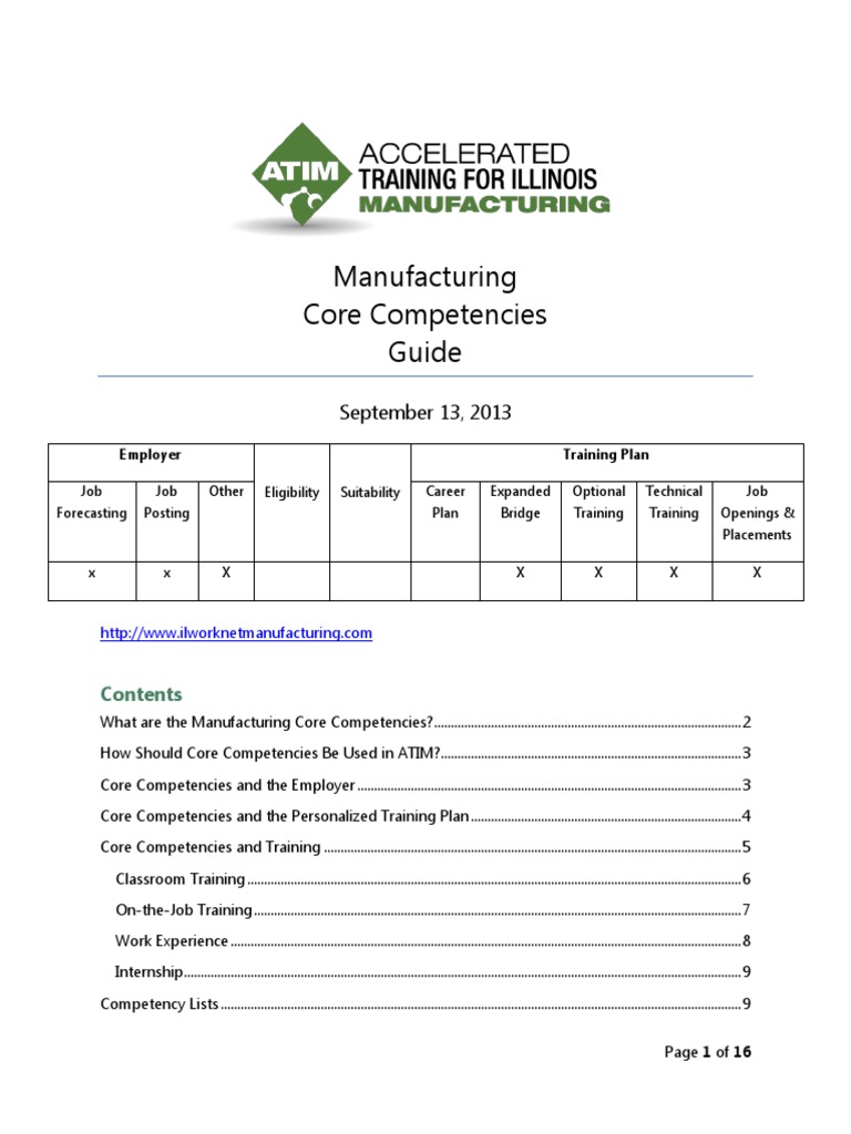 Manufacturing Core Competencies Guide PDF | PDF | Welding | Construction