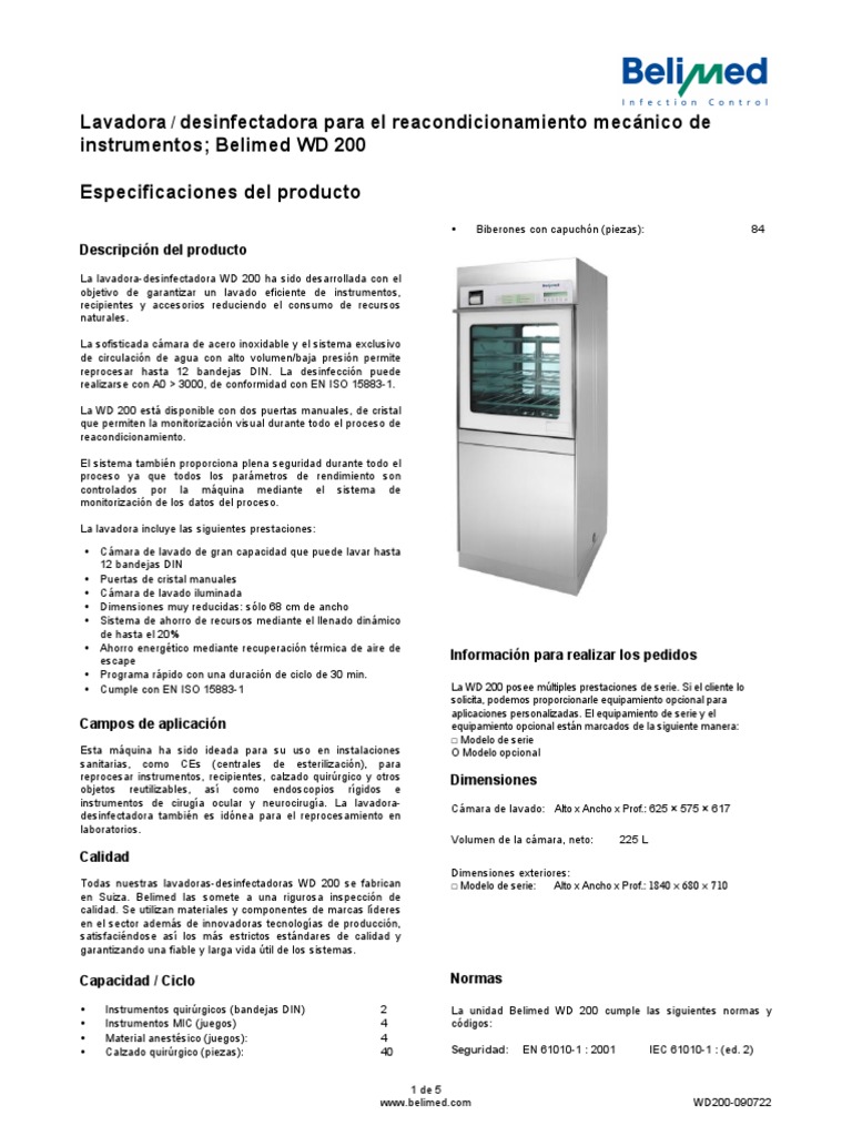 Lavadora-desinfectadora Belimed WD 200: Una solución eficiente y sostenible para el ...