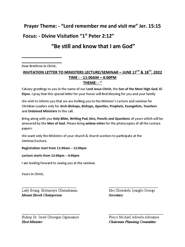 Invitation To Seminar | PDF
