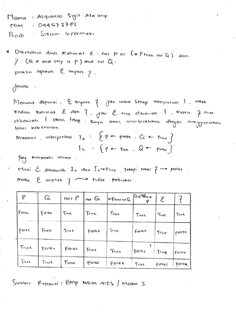Diskusi 3_Logika Informatika | PDF