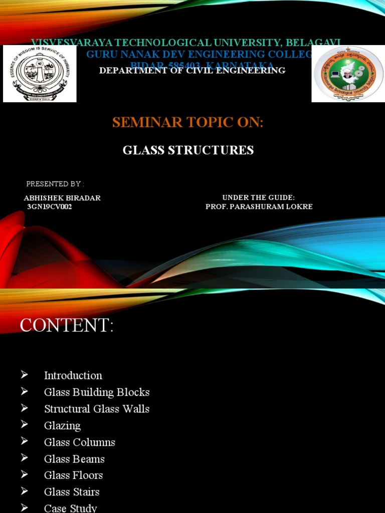 Glass Structures Seminar Overview | PDF | Glasses | Roof