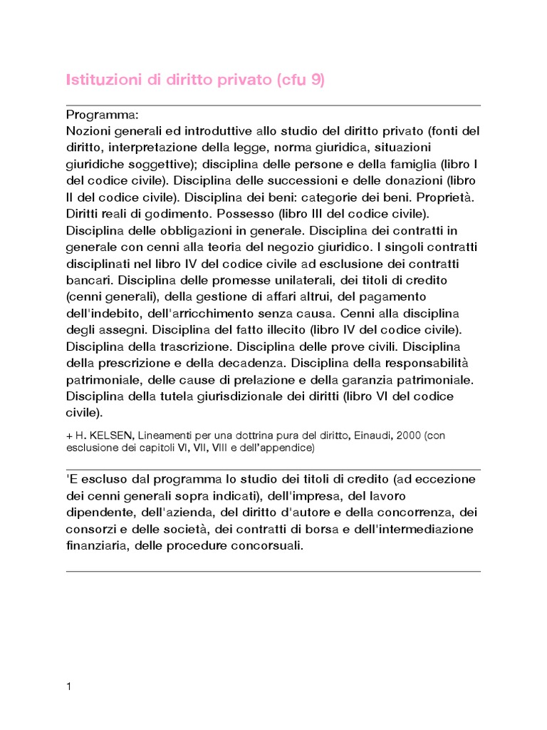 Diritto Privato PDF | PDF