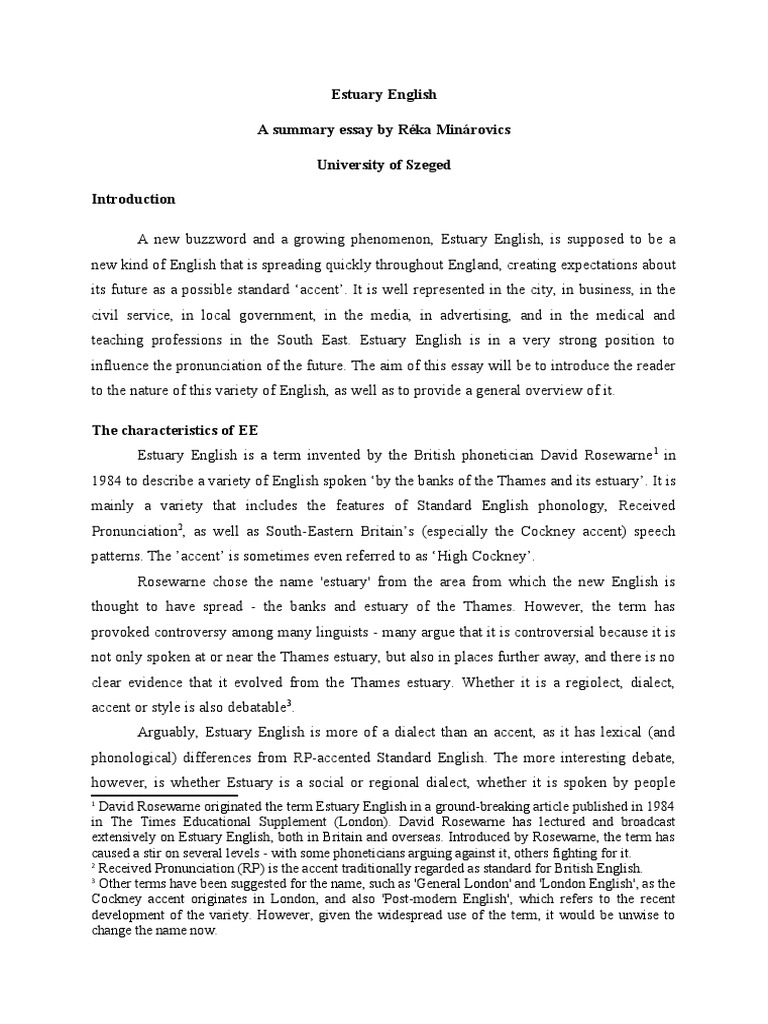 Estuary English | PDF | English Language | Phonetics