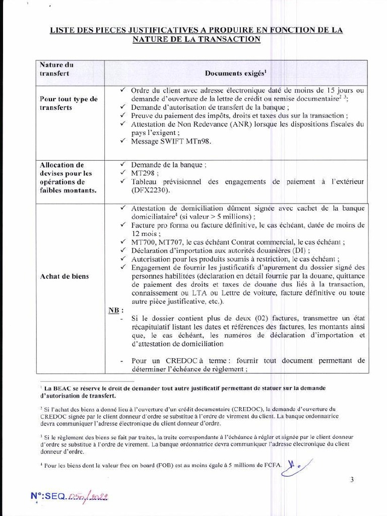 Liste Des Pieces Justificatives A Produire en Fonction de La Nature de ...