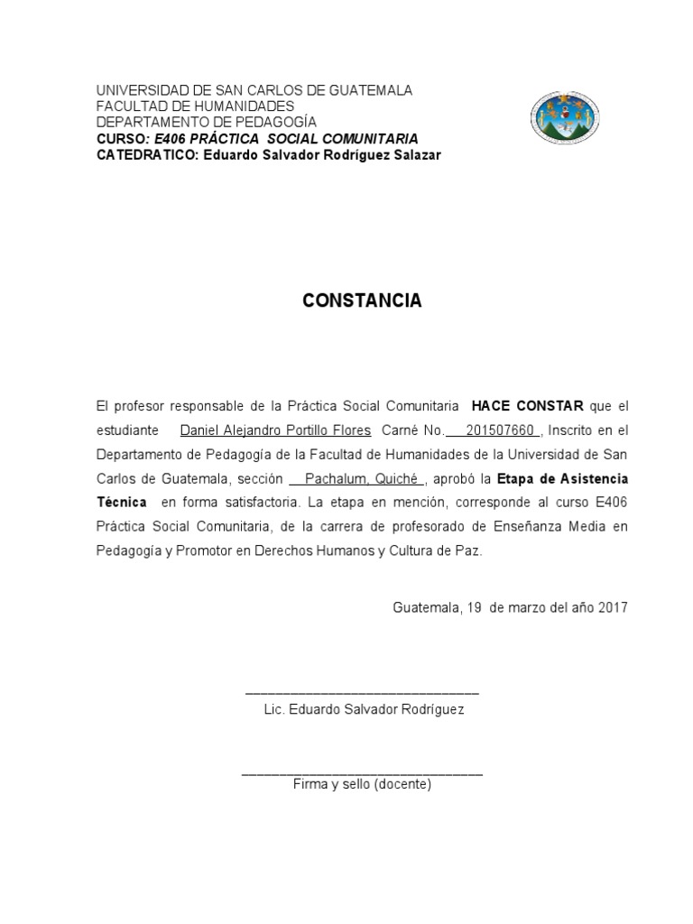 Constancia Asistencia | PDF