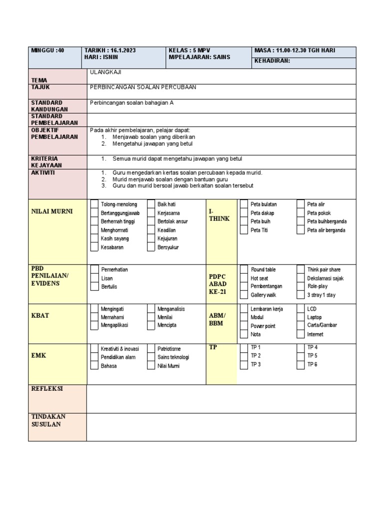RPH Minggu 39 5 MPV | PDF